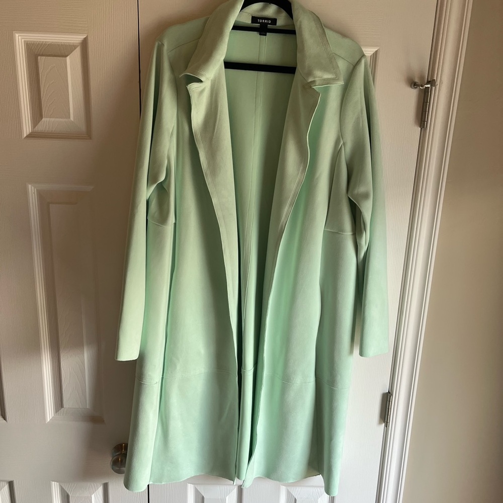 Mint Green Duster Jacket, Like New, Worn Once. - Gem